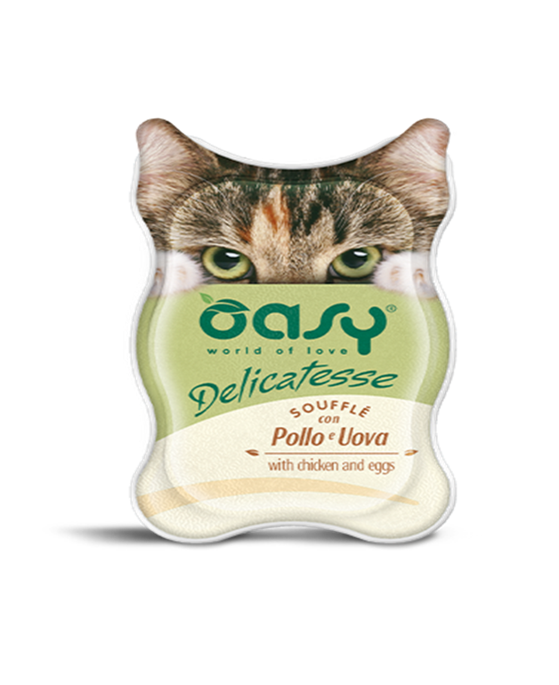 EasypayKw | أغذية الحيوانات الأليفة الرطبة للقطط أطعمة معلبة • سوفليه بالدجاج والبيض (كيس 85 جرام)