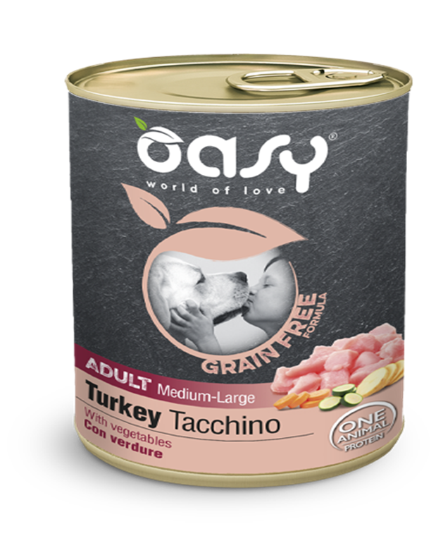 EasypayKw | طعام رطب الخالي من الحبوب • ديك رومي مع خضروات للكلاب البالغة السلالات المتوسطة ...