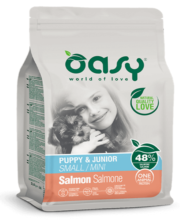 EasypayKw | طعام الكلاب الجاف أحادي البروتين • سمك السلمون للجراء السلالات الصغيرة (كيس 2.5 كيلو)