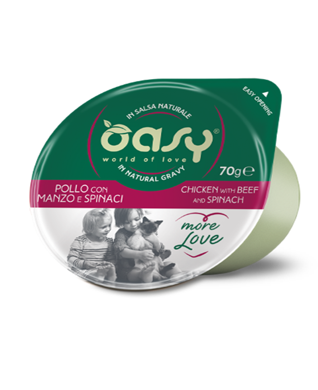 EasypayKw | أغذية الحيوانات الأليفة الرطبة المزيد من الحب • دجاج مع لحم البقر والسبانخ للقطط ...