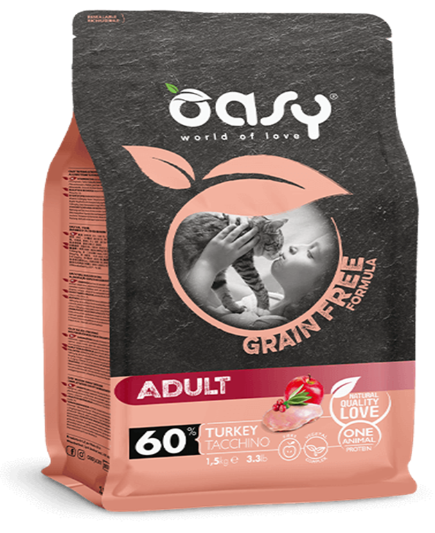 EasypayKw | أغذية الحيوانات الأليفة الجافة تركيبة خالية من الحبوب • تركي للقطط البالغة (كيس 1.5 ...