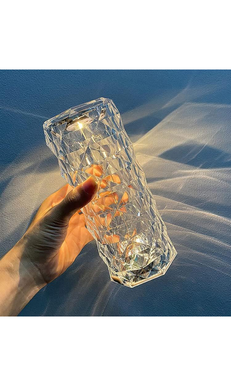 EasypayKw | مصباح اكريليك الماس روز قابل للشحن بوصله يو اس بي